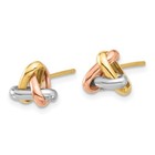14K Tri-color Polished Love Knot Post Earrings | eBay
