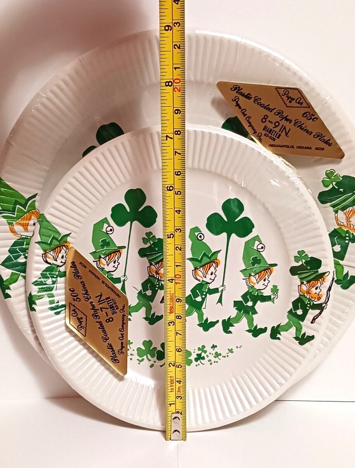 Vintage Paper Plates St. Patricks Day Leprechaun Clover Paper Art Co ...