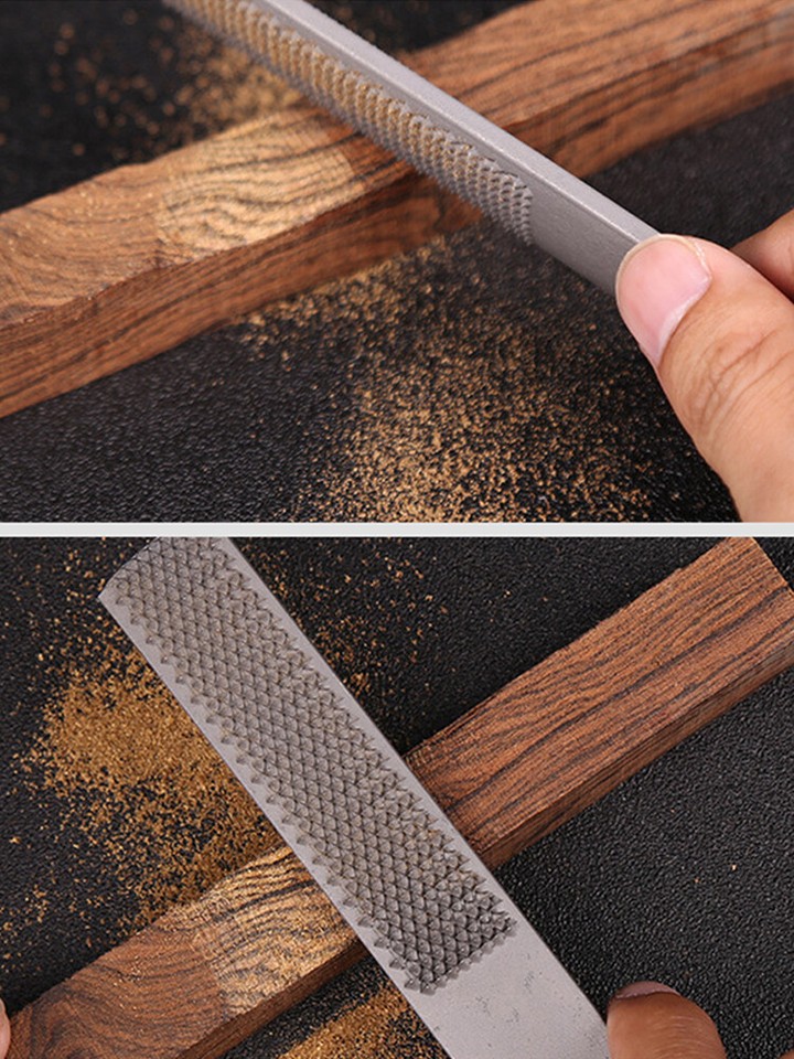 4-Way Wood Rasp File 2pcs Steel Hand File Wood Rasp Set Half Round Flat ...