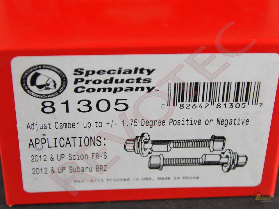 SPC 81305 EZ Cam XR Adjustable Front Camber Bolts For WRX STI BRZ GR86 ...