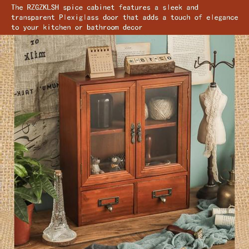 Rustic Mini Wood Countertop Cabinet - Wall Mount Pine Display Case ...