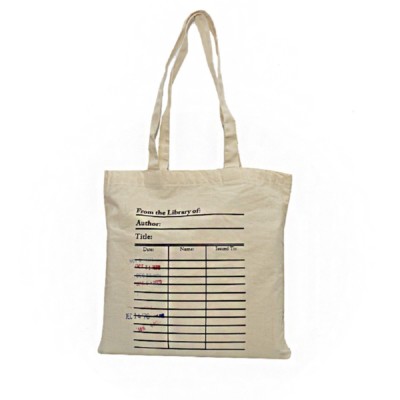 Library card tote bag. Library card with day due stamps handbag. Book ...