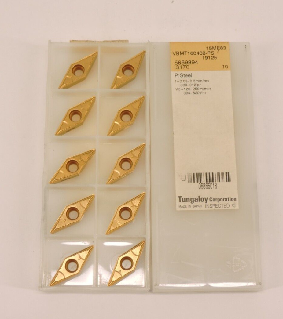TUNGALOY VCMT 332 PS VCMT160408-PS New Carbide Inserts Grade T9125, 10 ...