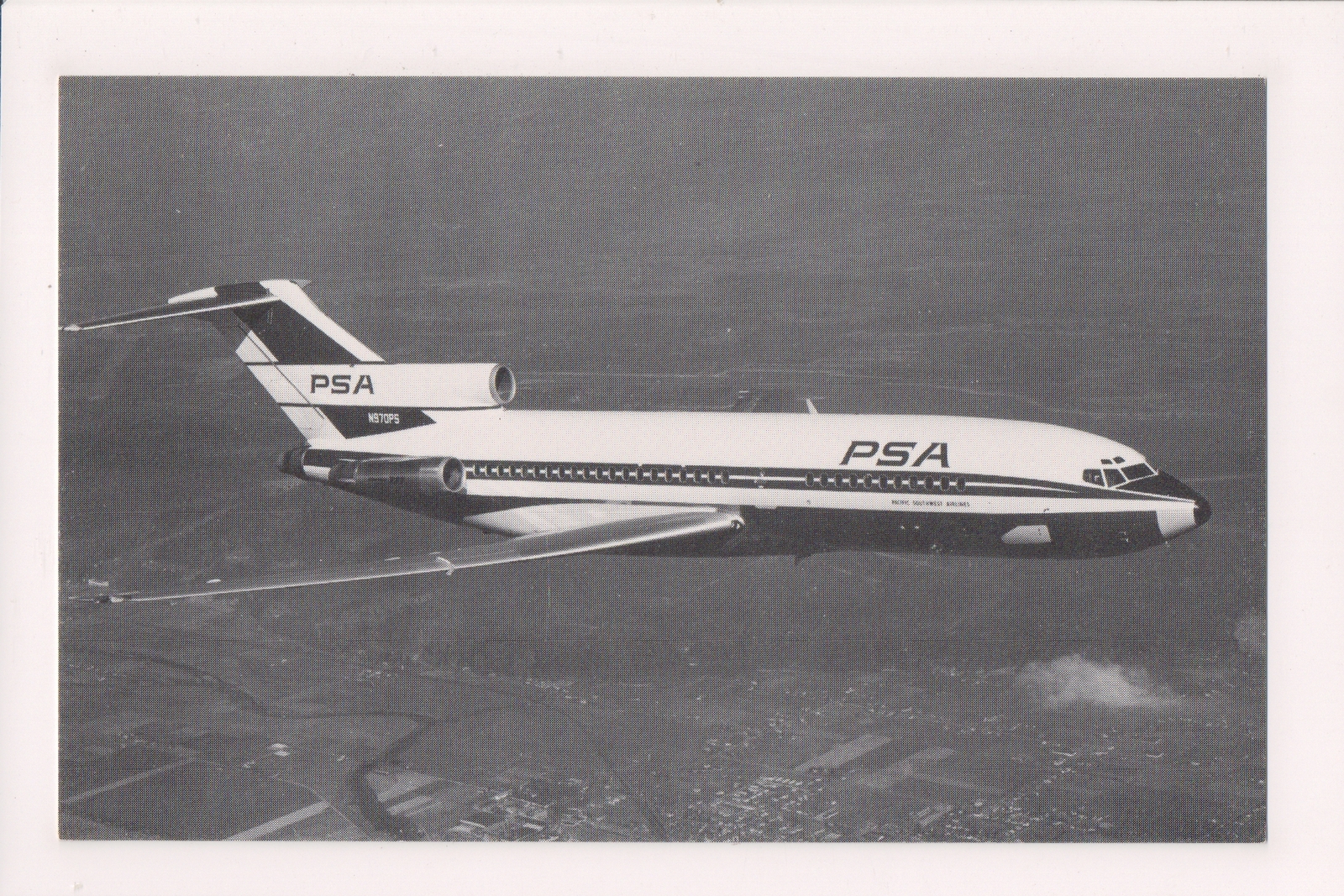 O-760 Airplane Postcard - Pacific Southwest Airlines Boeing 727-14 | eBay