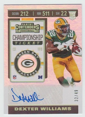 DEXTER WILLIAMS 2019 Contenders CHAMPIONSHIP TICKET Autograph 206 SP RC ...