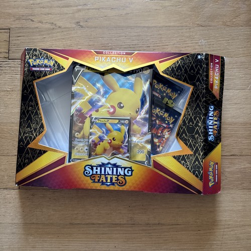 Pokemon TCG Pikachu V Promo Box Collection Shining Fates *2 Packs Open ...
