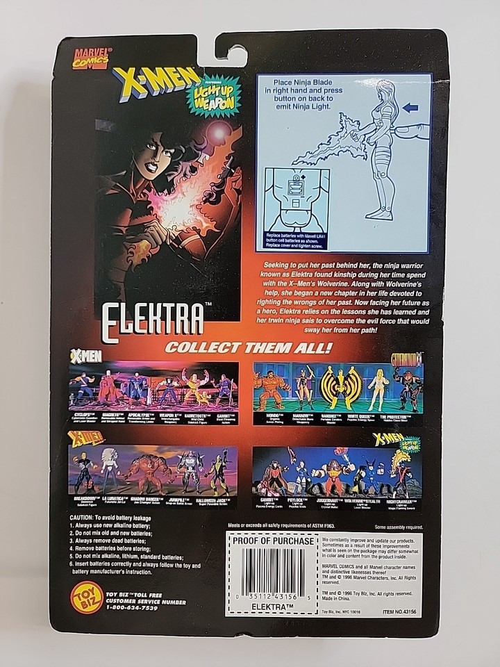 Marvel Classics X-Men Elektra Action Figure- with Light-up Ninja Blade ...