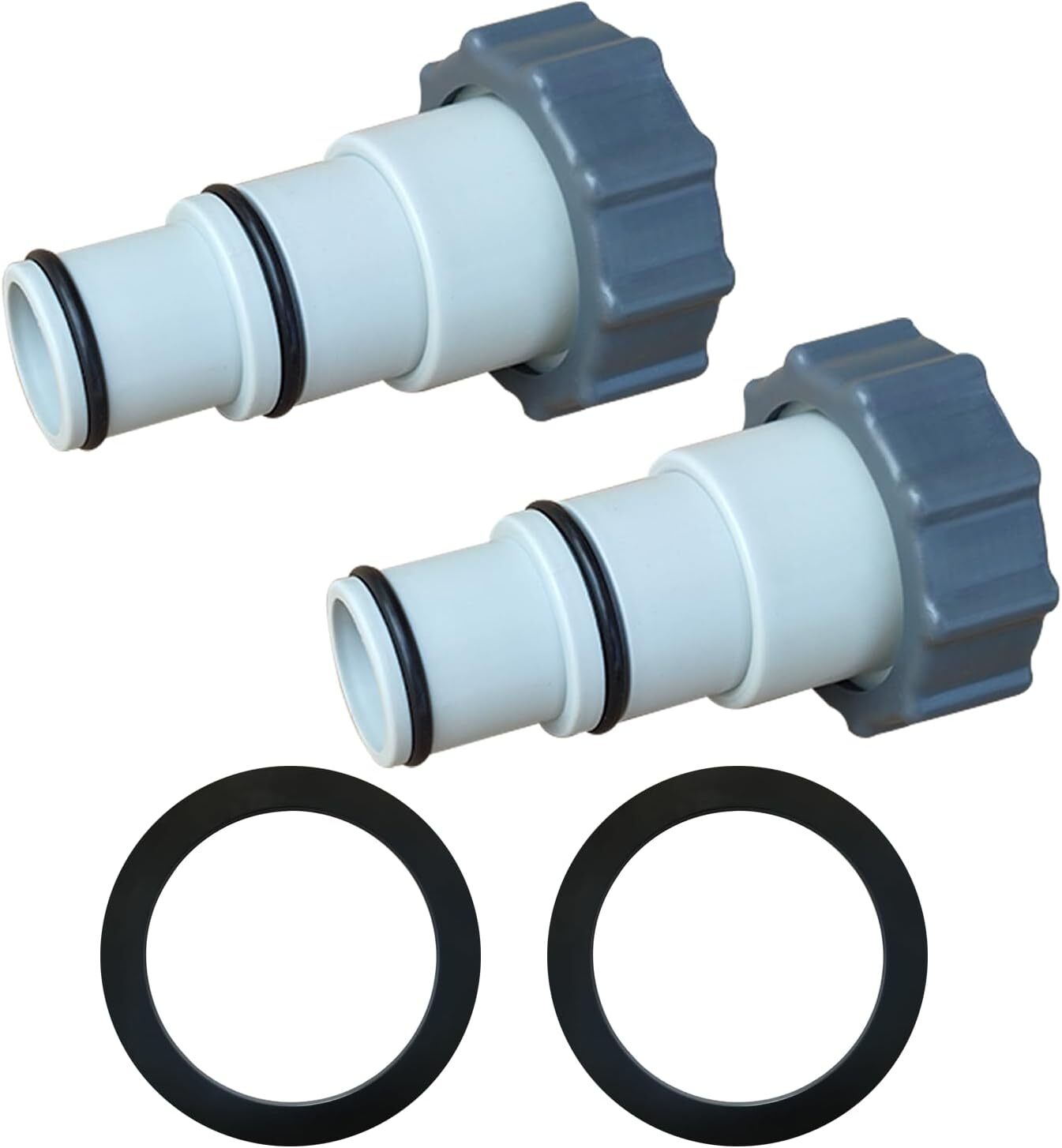 Pool Hose Adapter 1 1/4 to 1 1/2 Hose Adapter w/Collar for Threaded ...