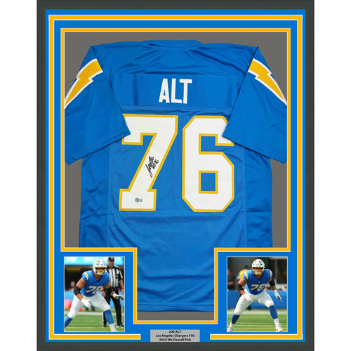 Framed Autographed/Signed Joe Alt 35x39 Los Angeles LA Blue Jersey BAS ...