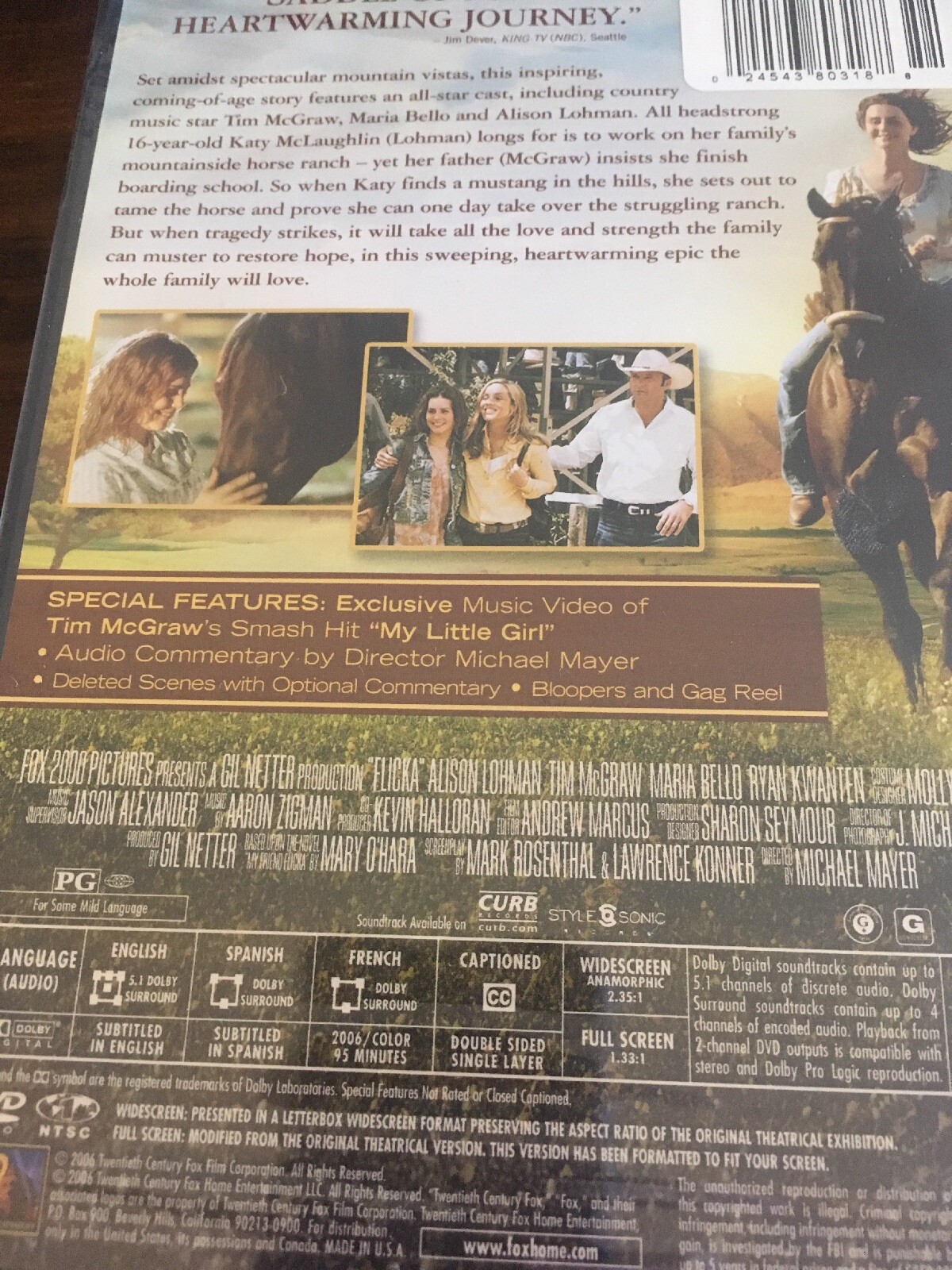 Flicka (DVD, 2014) Alison Lehman Tim McGraw Maria Bello NEW 24543797746 ...