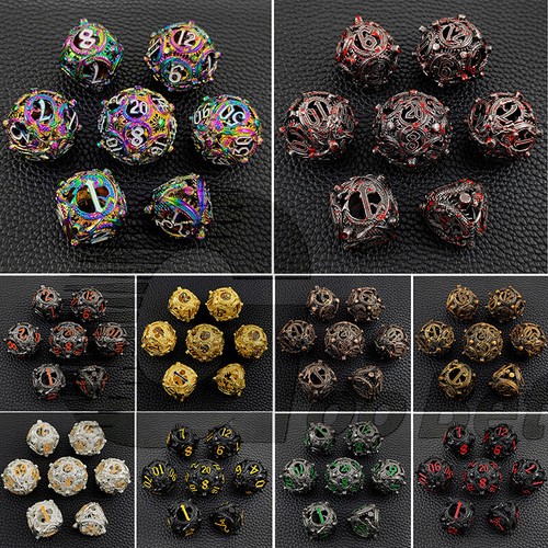 7pcs Poly Dice Set Copper D4 D6 D8 D10 D12 D20 TRPG MTG DND DSA Dragon ...