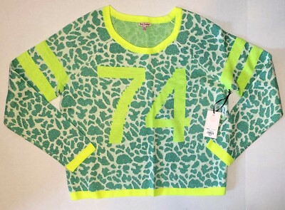 NWT & Nwot JUICY COUTURE Bright Lines Green & Metallic Sweater SZXL | eBay