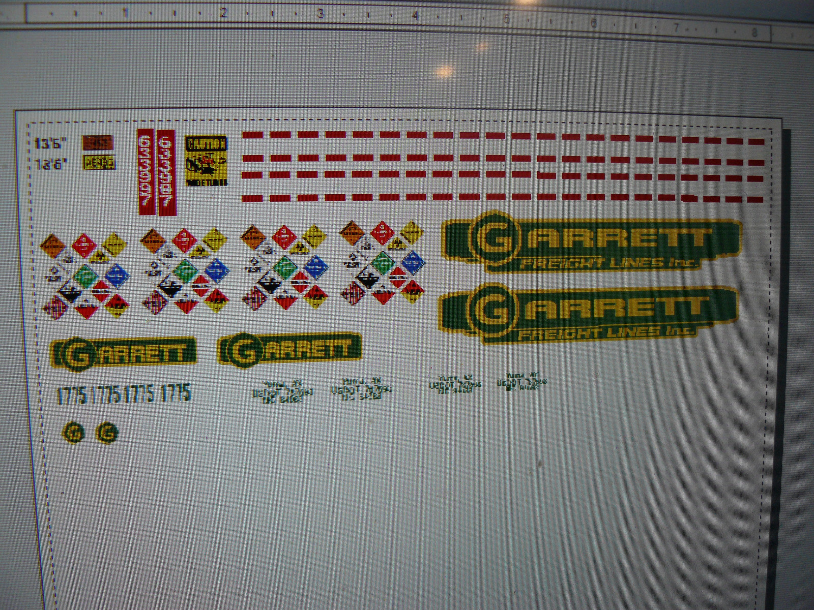 Garrett Trucking Semi Rig Decals for 12 inch long model | eBay