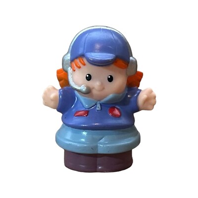 Fisher Price Little People Figure Pilot Girl Mom Headset Helicopter ...
