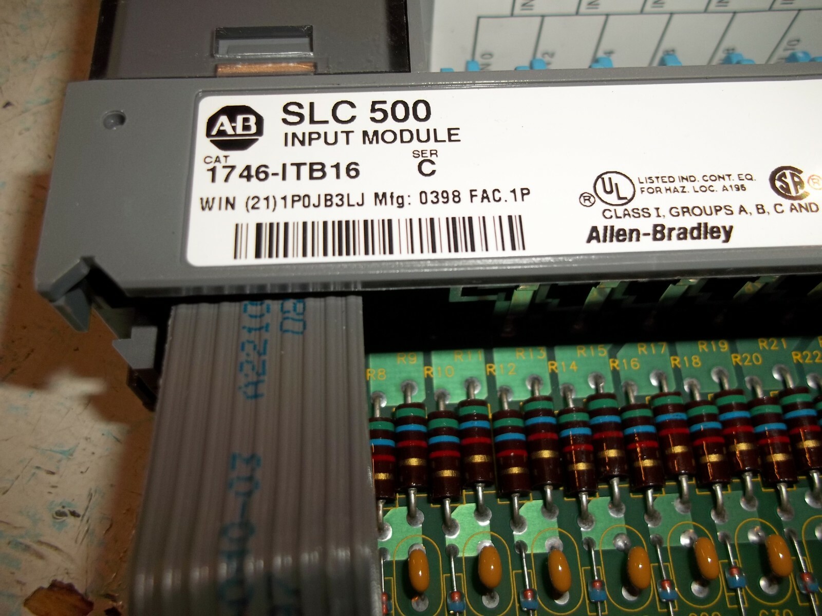 ALLEN BRADLEY SLC 500 1746-ITB16 1746-1TB16 SER C INPUT MODULE PLC ...