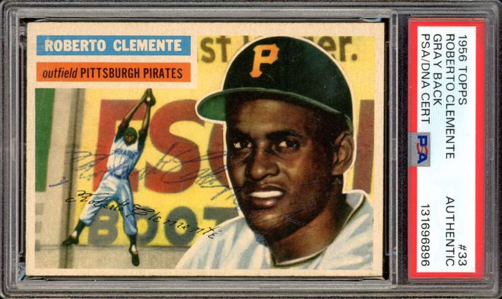 Roberto Clemente 1956 Topps Gray Back Autograph (pop 3) #33 PSA DNA ...