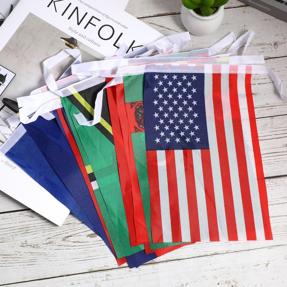 200 Pcs World Flag Buntin Bunting International Flags Decorative | eBay ...