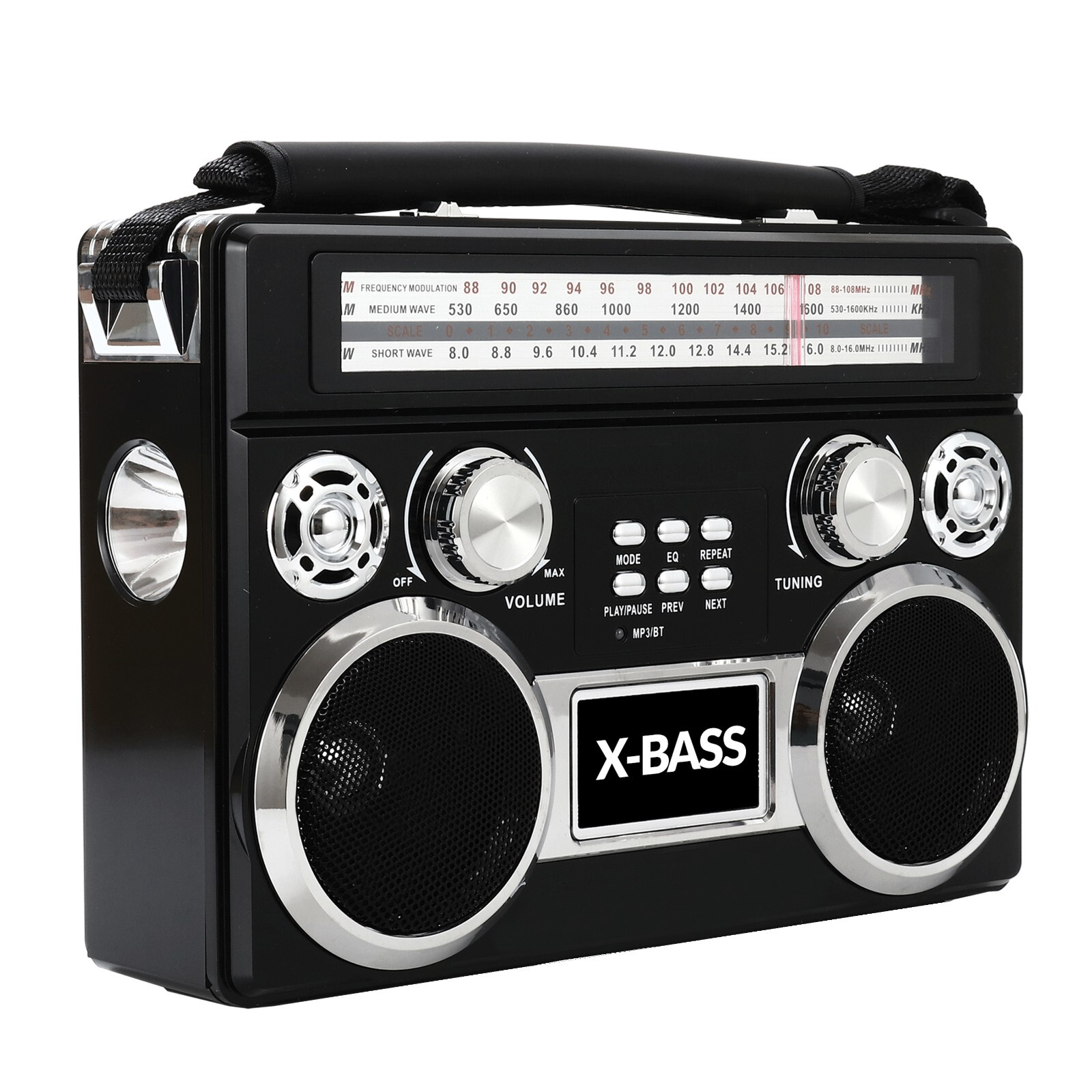 RD-666 Retro AM/FM/SW 3-Band Portable Radio with Bluetooth Boombox ...
