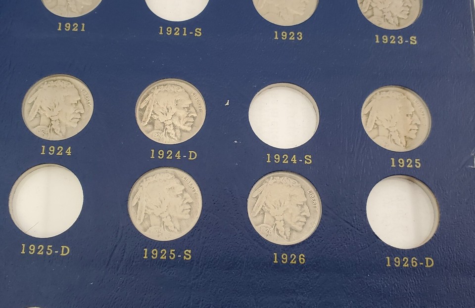 1913 - 1938 Partial Buffalo Nickel Coin Collection In Whitman Album 44 ...