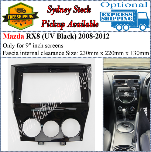 For 9 Nine Inch Screen Fascia facia Fits Mazda RX8 RX 8 RX-8 2008-2012 ...