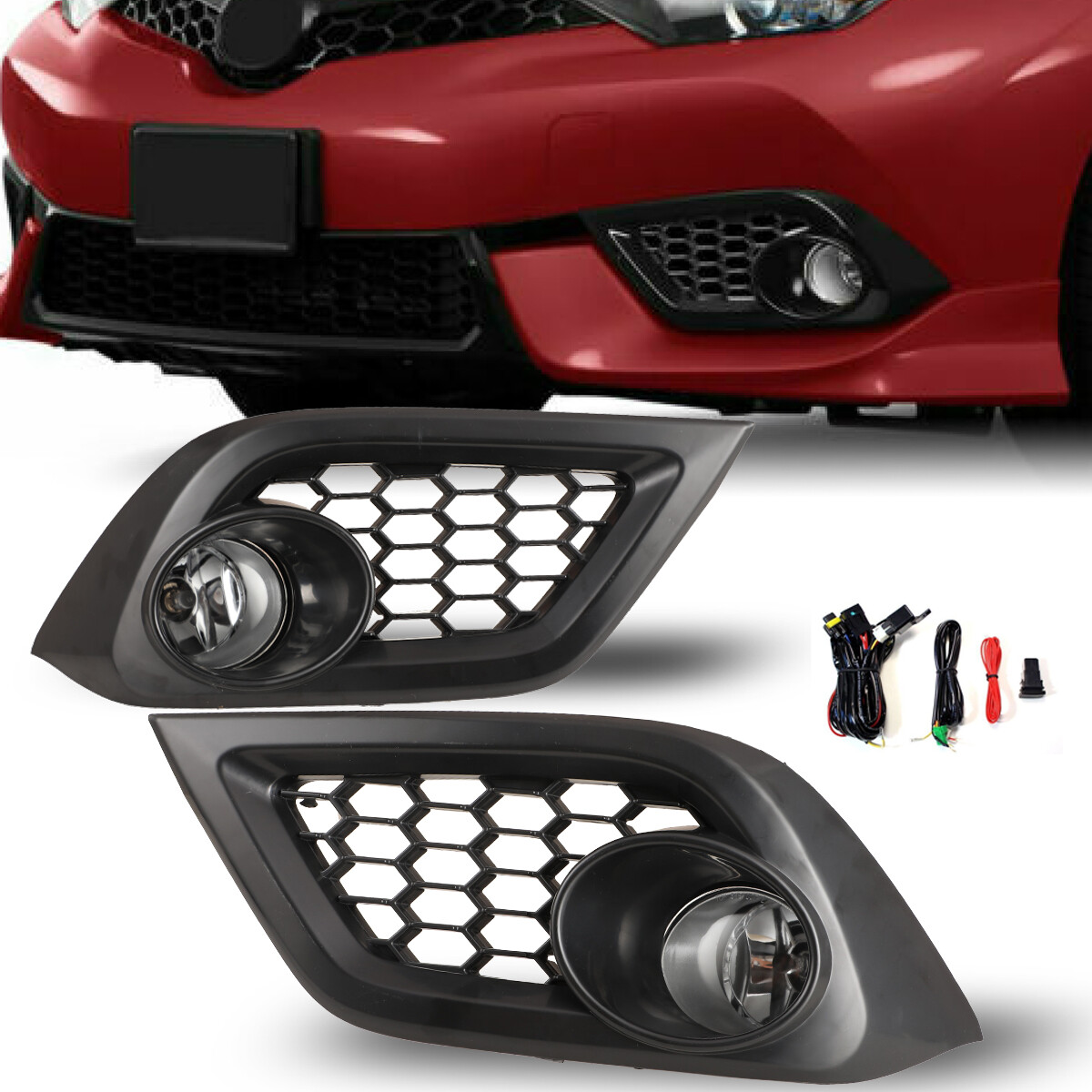 For 2016 Scion IM Fog Lights Driving Lamp Clear Lens w/Bezel Cover ...