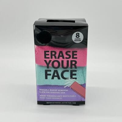 Set of 8 Erase Your Face Reusable Makeup Remover Washcloth Cloths New ...