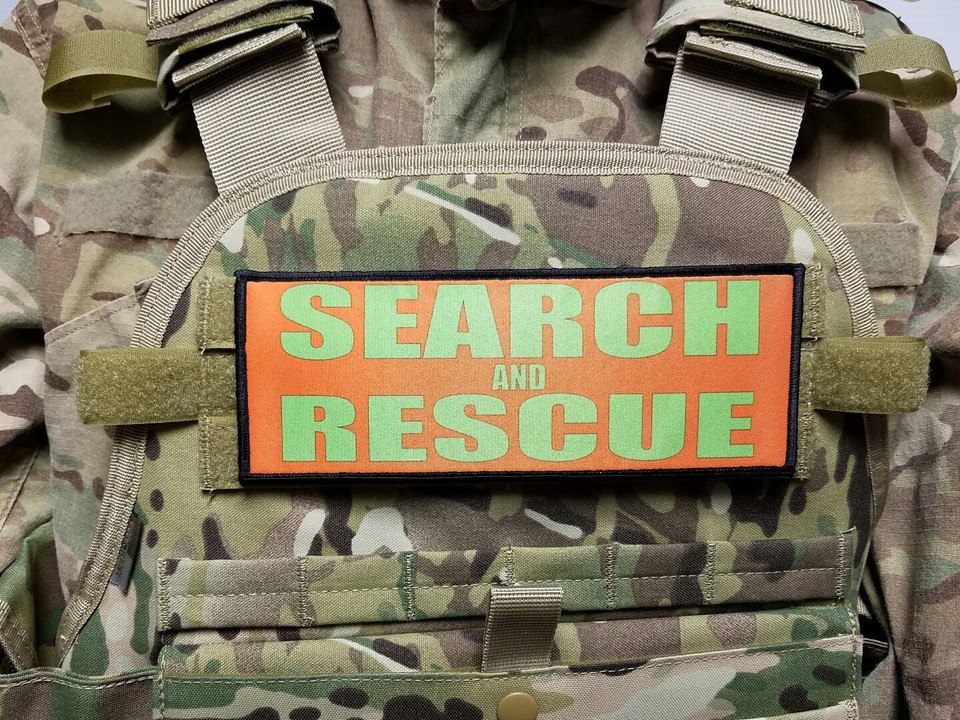 3x8" SEARCH AND RESCUE Hi Viz Orange Neon Green Tactical Hook Patch | eBay