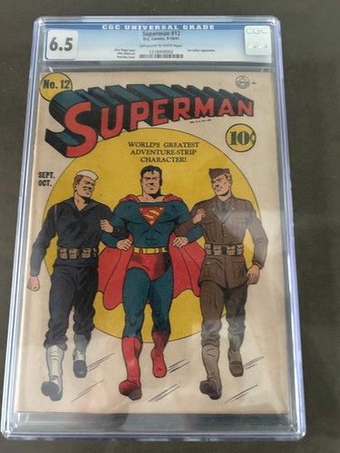 Superman #12 CGC 6.5 Lex Luthor 1941 WWII Army Navy Military RARE ...