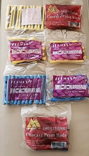 BURMAX/MARIANNA Hair Perm Cold Wave Rods 1/4" Blue& Yellow Long. 7 ...