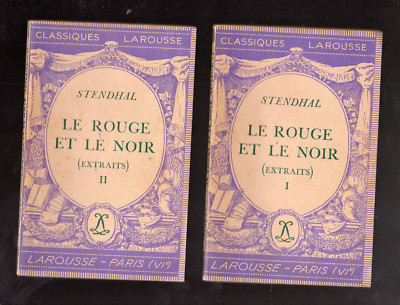 STENDHAL Le rouge et le noir extraits tome 1+2 classiques Larousse 1946 ...
