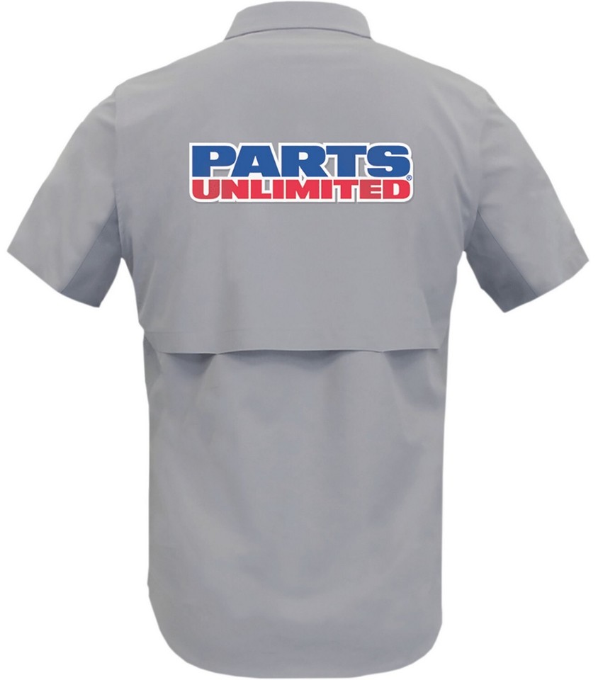 Throttle Threads Parts Unlimited Vented Mens Uniform Shirt Gray | eBay