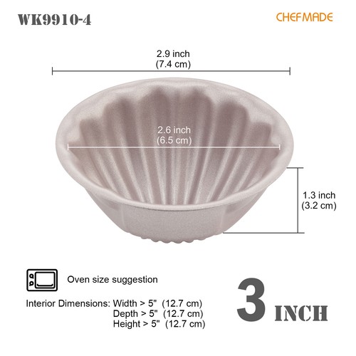 CHEFMADE Madeleine Pans, Spherical Shell Madeline Cake Pan | eBay