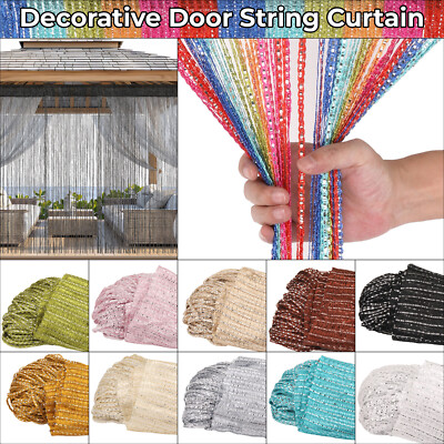 HANGING STRING CURTAINS PATIO DOOR FLY SCREEN ROOM DIVIDER WINDOW ...