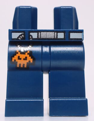 Lego Dark Blue Hips Legs Light Bluish Gray Belt Silver Buckle Orange ...