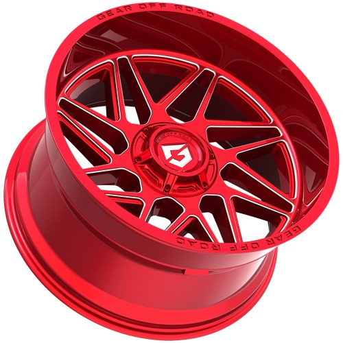 (Set of 4) Gear Off-Road 761RM Ratio 20x10 8x170 -19mm Red/Milled ...