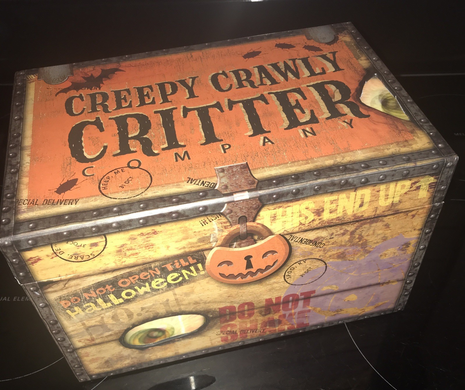 Creepy Crawly Critter Halloween Box Decor Sound Has 4 Sayings When ...