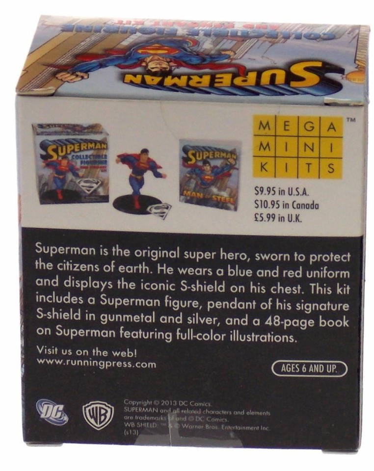 Superman Collectible Figurine Pendant Mega Mini Kit Book Toy Gift Desk ...