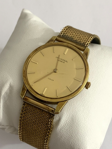 Vintage Universal Geneve Turler 14k Yellow Gold Swiss Watch Serial No ...