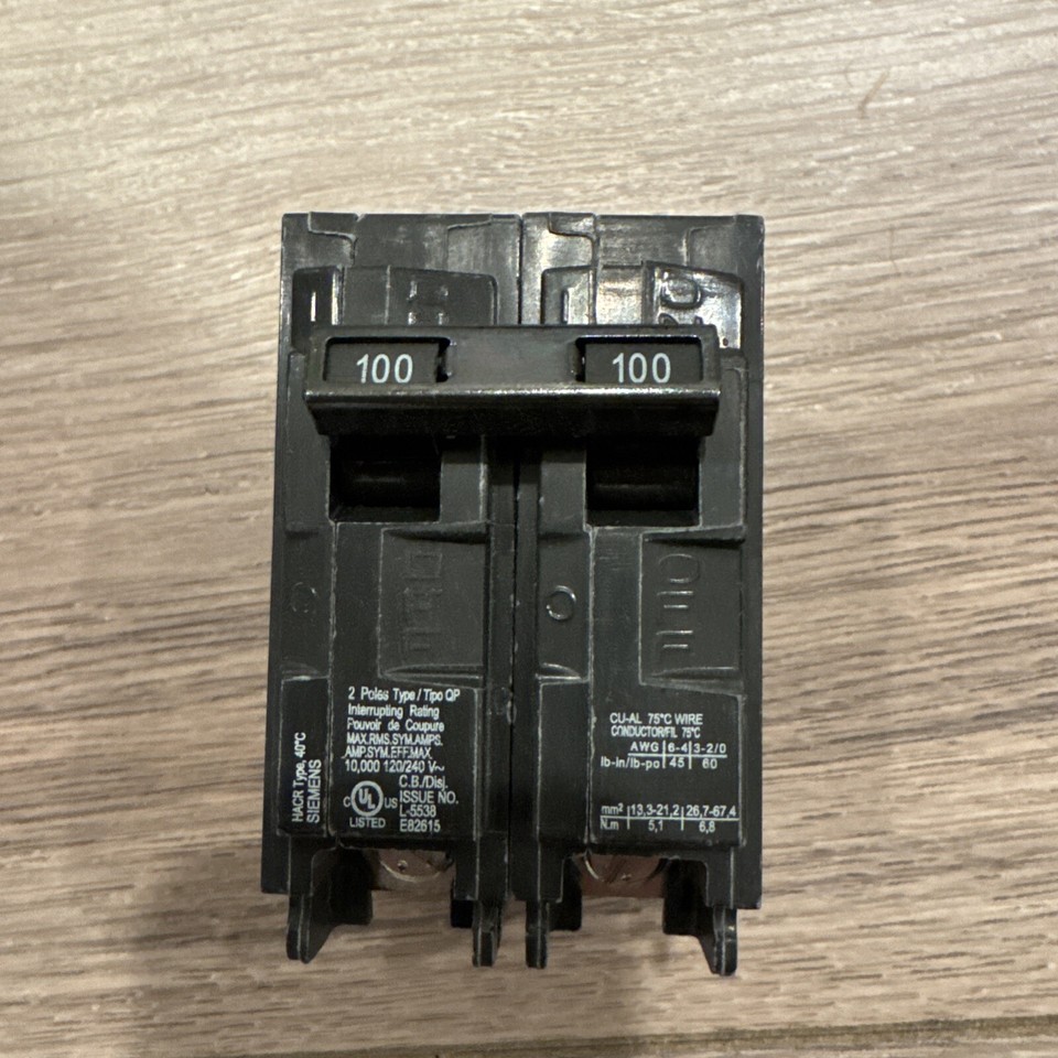 Q2100 SIEMENS PLUG-IN CIRCUIT BREAKER 2 POLE 100 AMP 120 VAC NEW | eBay