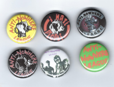 ANTI-NOWHERE LEAGUE Set of 1" Pins Buttons Badges 80s Punk Band UK I ...