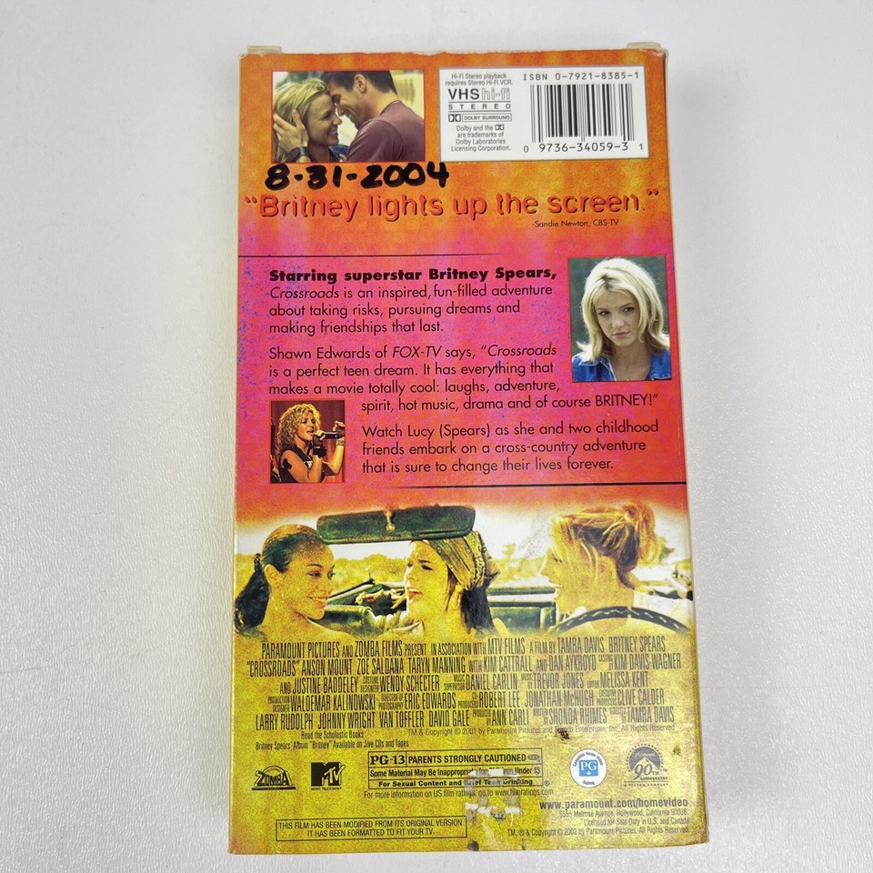 Crossroads VHS 2002 Britney Spears Anson Mount Zoe Saldana Adventure ...