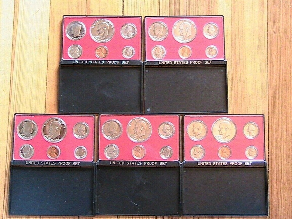 1976 PROOF SETS WITH THE ORIGINAL SHIPPING BOX LOT OF 5 | eBay