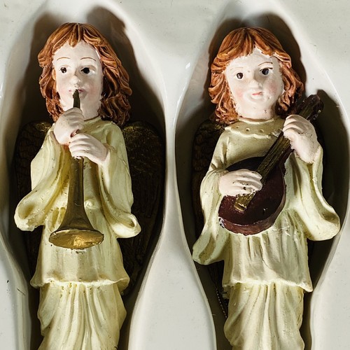 Vintage Resin Angels w/ Musical Instruments Icicle Christmas Ornaments ...