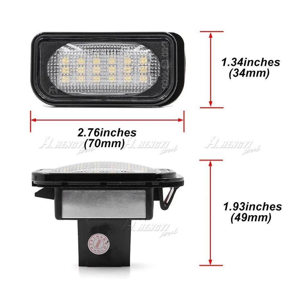 For Mercedes W203 CLK C209 W209 A209 SL R230 White LED License Plate ...