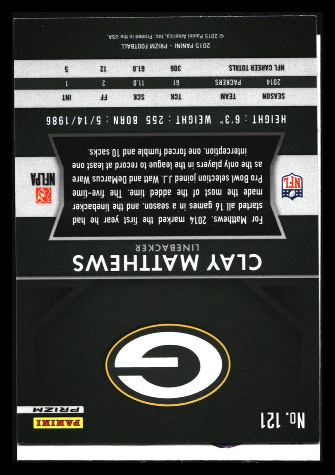 2014 Panini Prizm #97 Cris Carter Panini Logo Prizm Minnesota Vikings ...