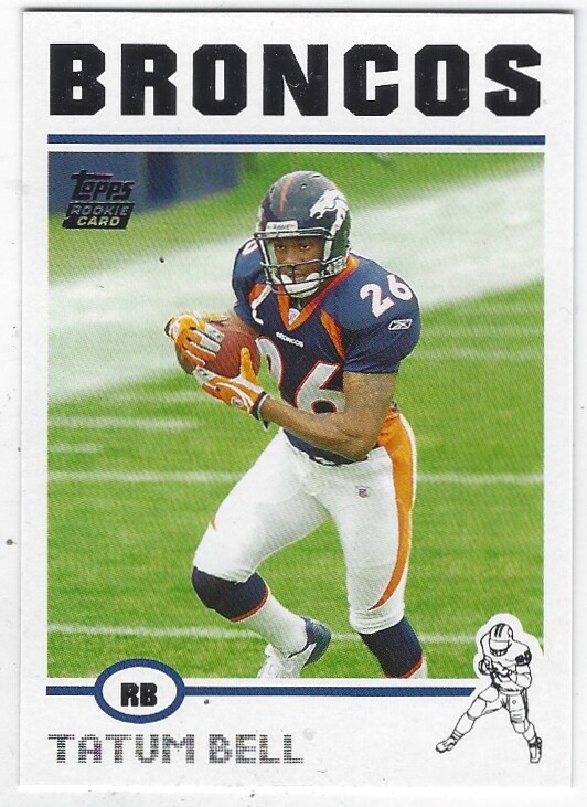 2004 TOPPS TATUM BELL ROOKIE RC #317 DENVER BRONCOS OKLAHOMA STATE ...