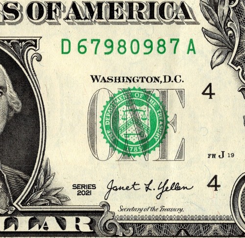 4 Four digit ladder Fancy Serial Number One Dollar Bill D67980987A | eBay