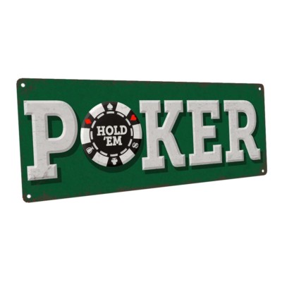 Poker Metal Sign; Wall Decor for Mancave, Den, or Gameroom | eBay