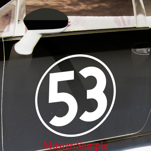Sticker Tattoo 53 White 40cm Car Film Racing Start Number Herbie No ...