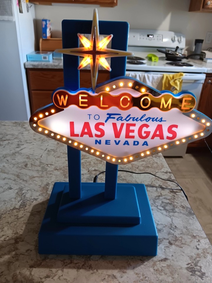 Welcome to Fabulous Las Vegas Lighted Blinking Lights Tabletop Sign ...